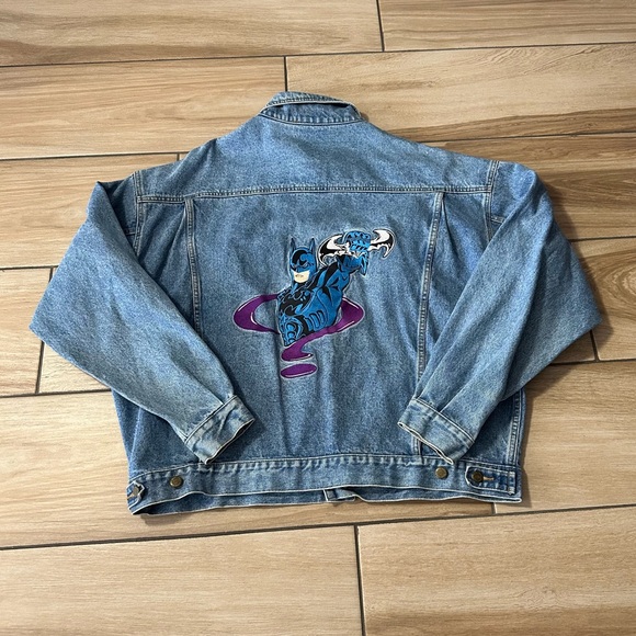 DC Comics | Jackets & Coats | Vtg 9s Batman Forever Denim Jacket ...